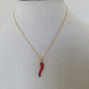 Chili Pepper Necklace: Red or White Pendant, Adjustable Length - Etsy