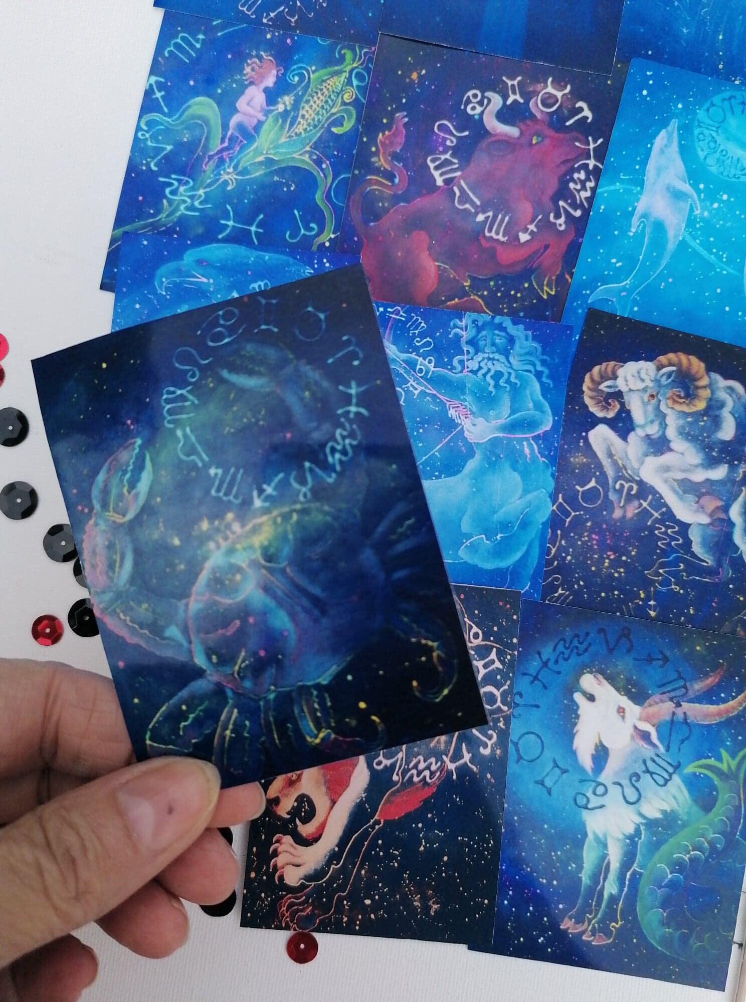 Zodiac Cards Set of 12 Signs of the Zodiac Cards | Etsy