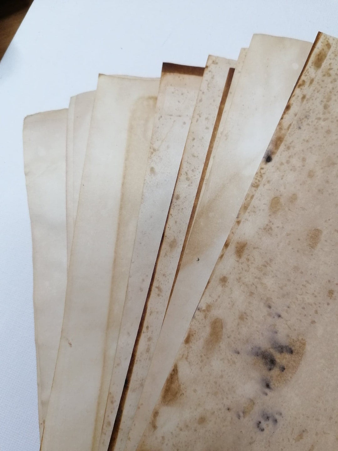 Tea Dyed Paper, 10 Sheets Eco Stained Paper, Stained, Aged Paper, Junk ...