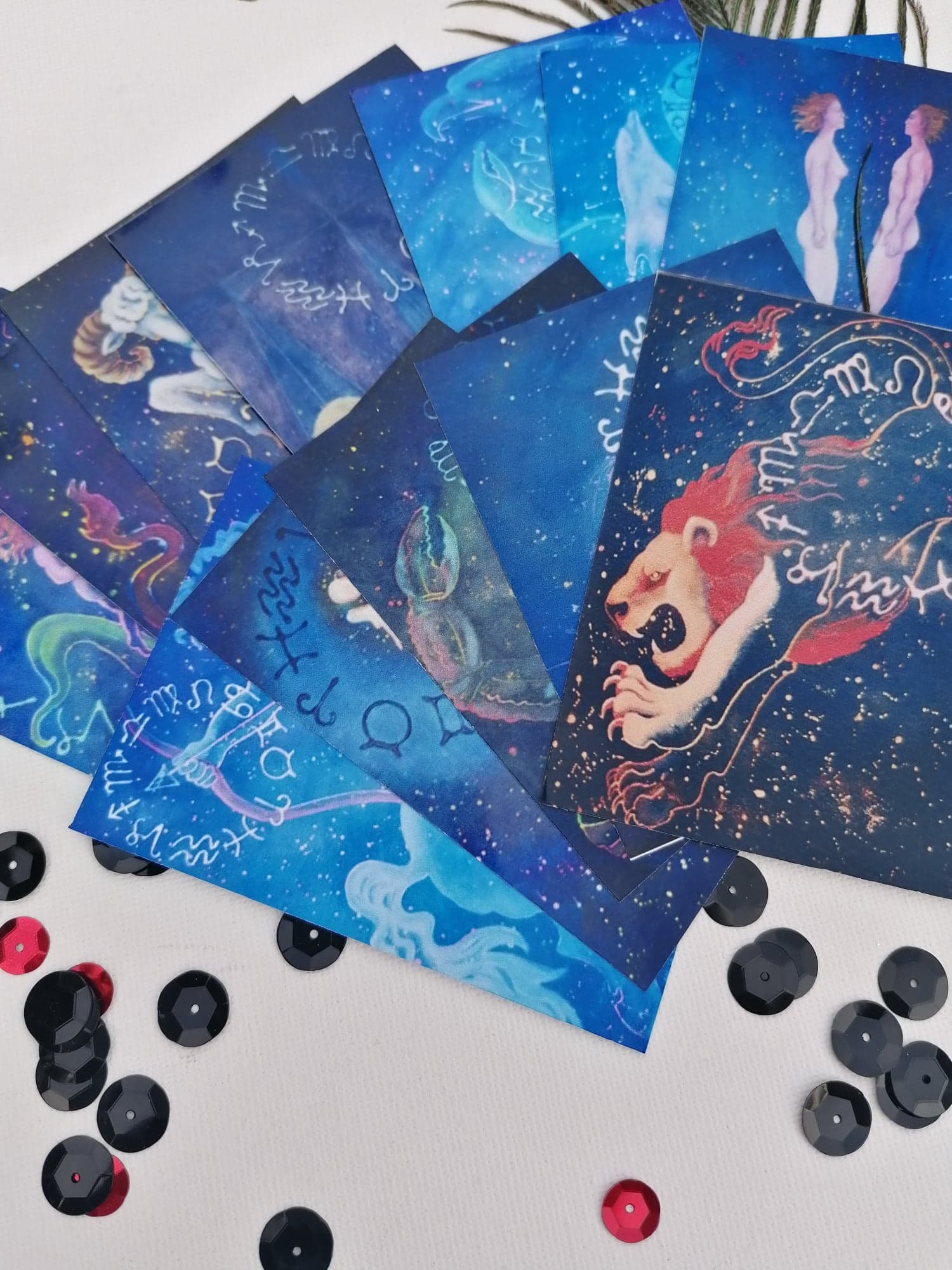 Zodiac Cards Set of 12 Signs of the Zodiac Cards | Etsy