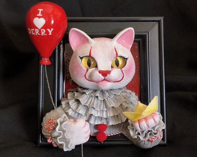 Pennywise Stephen Kings It Inspired Cat Sculpture Hand Sculpted One of ...