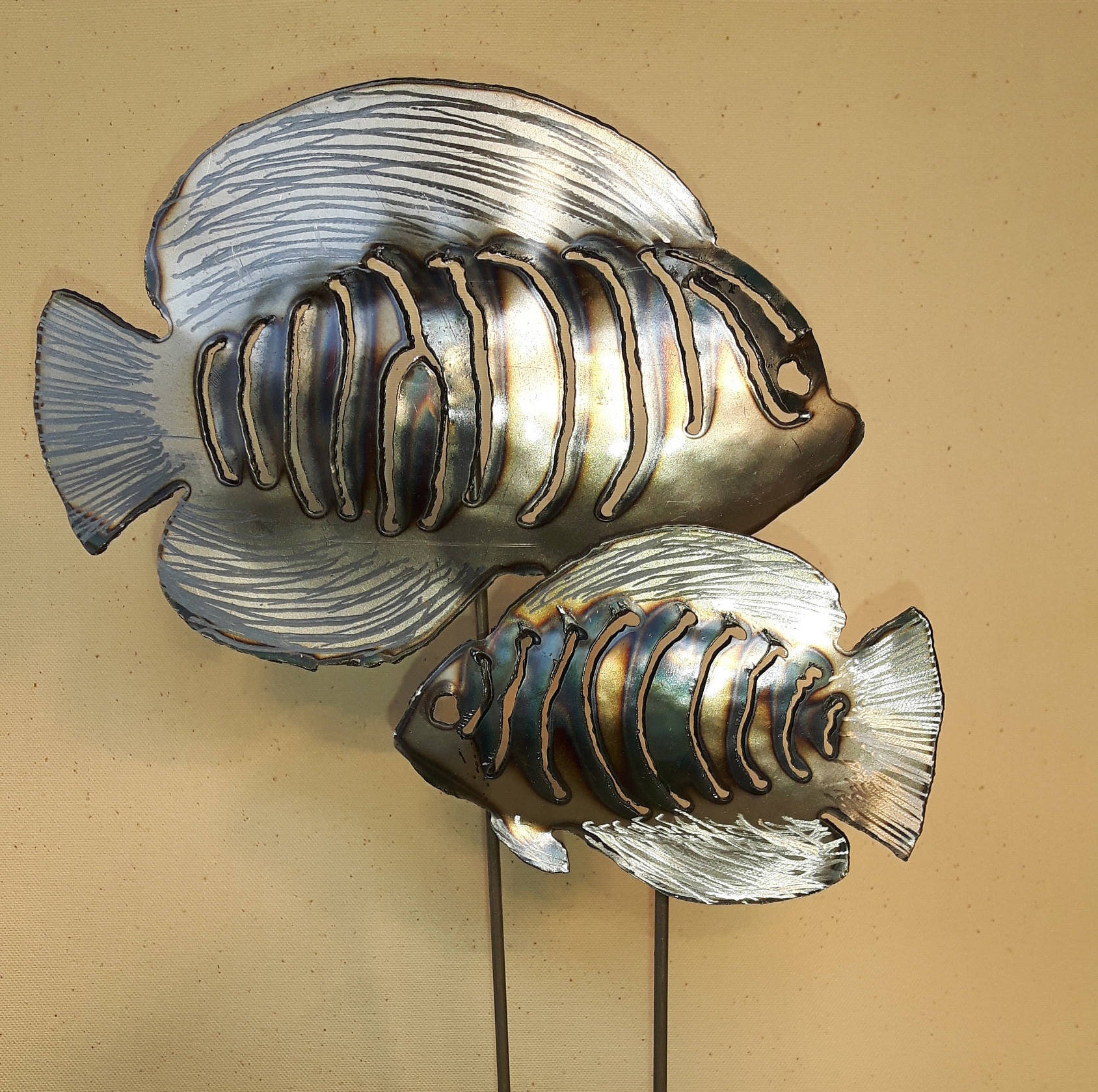 Mild Steel Angel Fish Sculpture - Etsy UK