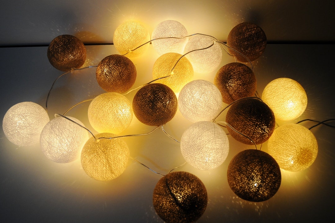 LED Cottonballs Fairy Lights "nature" - Etsy