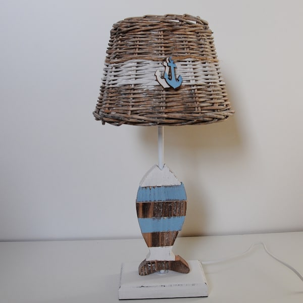 Blue and White Fish Lamp - Etsy