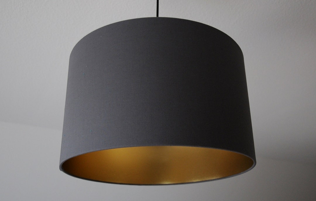 Lampshade graphite-gold - Etsy