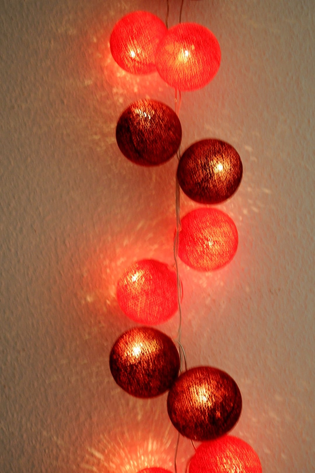 LED Cottonballs Fairy Lights "red" - Etsy UK