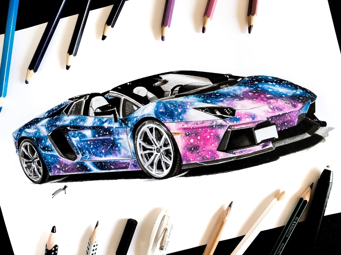 Car Drawing Commission Custom Sketch, Custom Car Artwork Drawing From ...