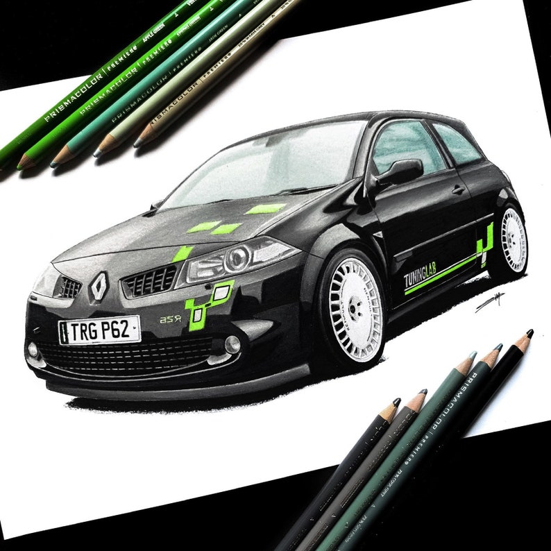 Car Drawing Commission Custom Sketch Custom Car Artwork - Etsy