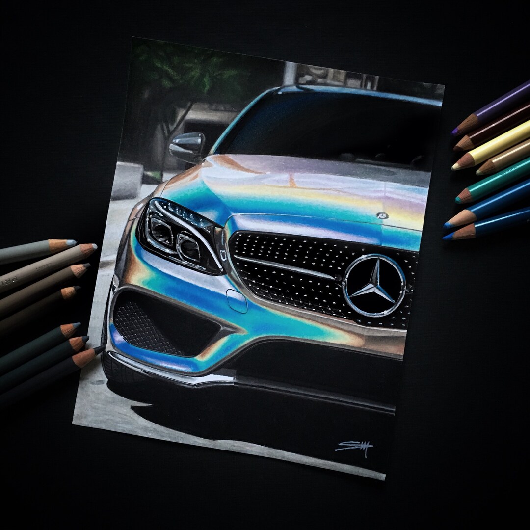 Car Drawing Commission Custom Sketch, Custom Car Artwork Drawing From ...