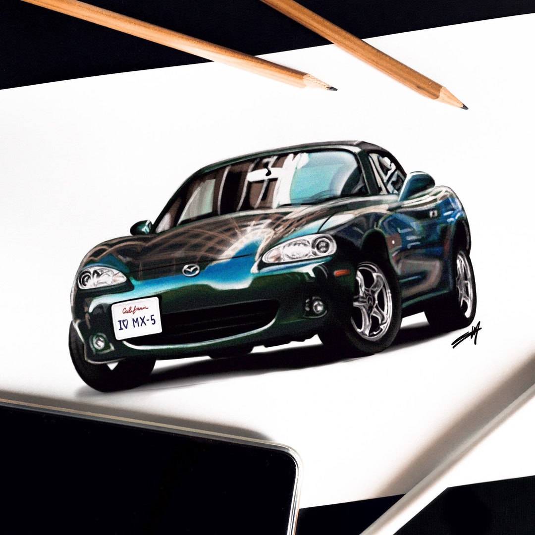 Car Drawing From Photo, Personalized Car Sketch Illustration, Custom ...