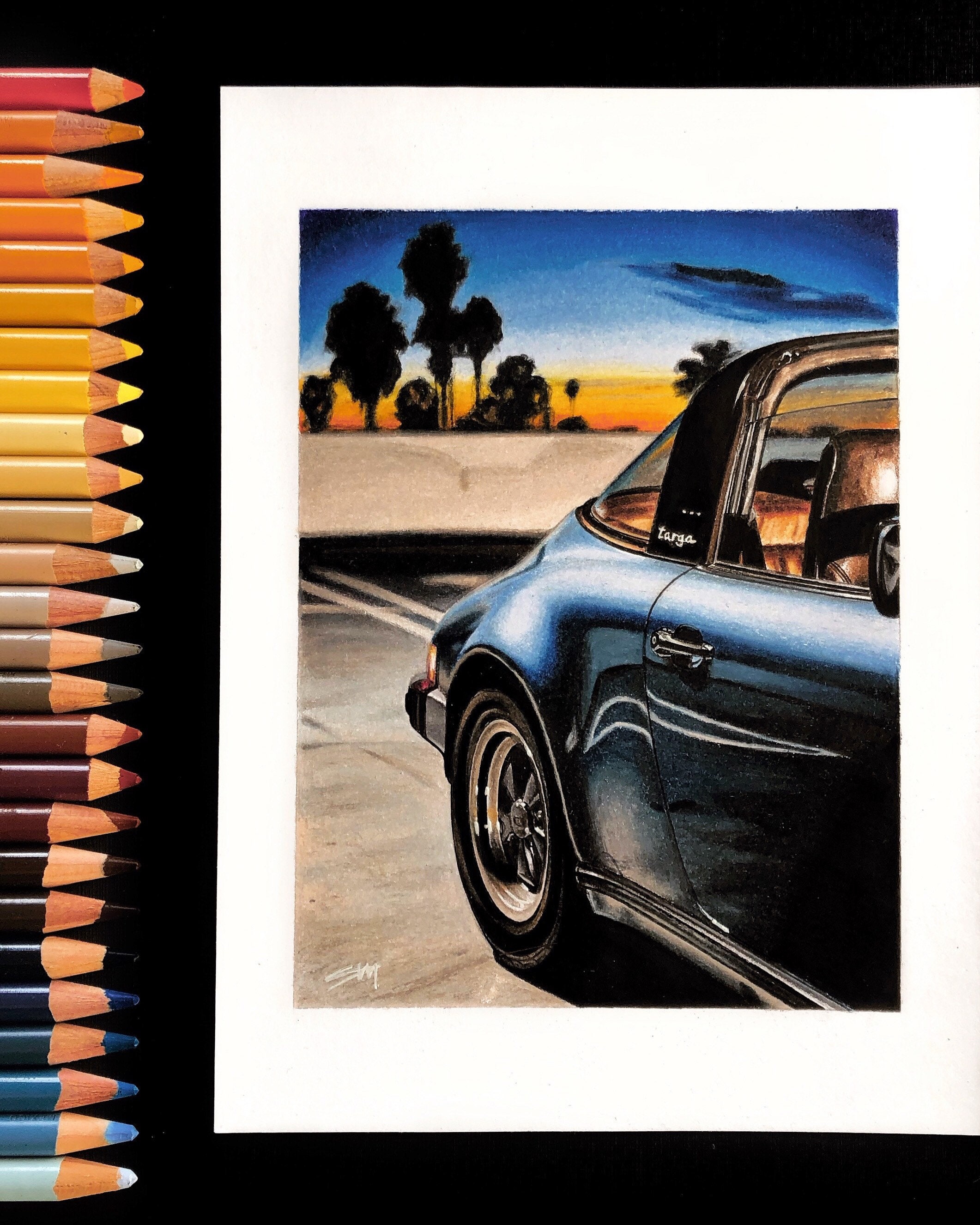 Car Drawing Commission Custom Sketch, Custom Car Artwork Drawing From ...