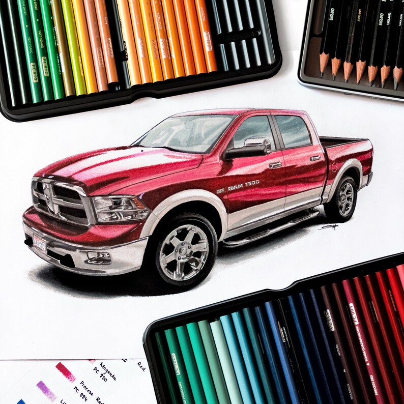 Car Drawing Commission Custom Sketch Custom Car Artwork - Etsy