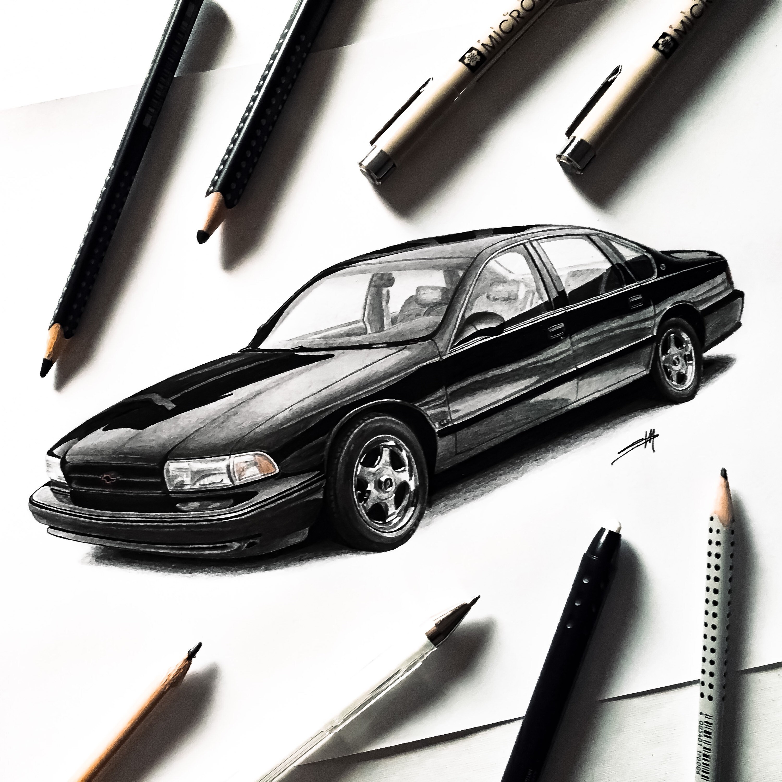 Car Drawing Commission Custom Sketch, Custom Car Artwork Drawing From ...
