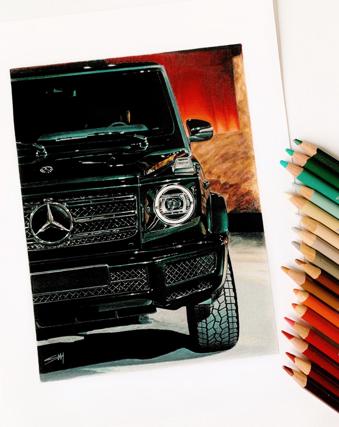 Car Drawing Commission Custom Sketch, Custom Car Artwork Drawing From ...
