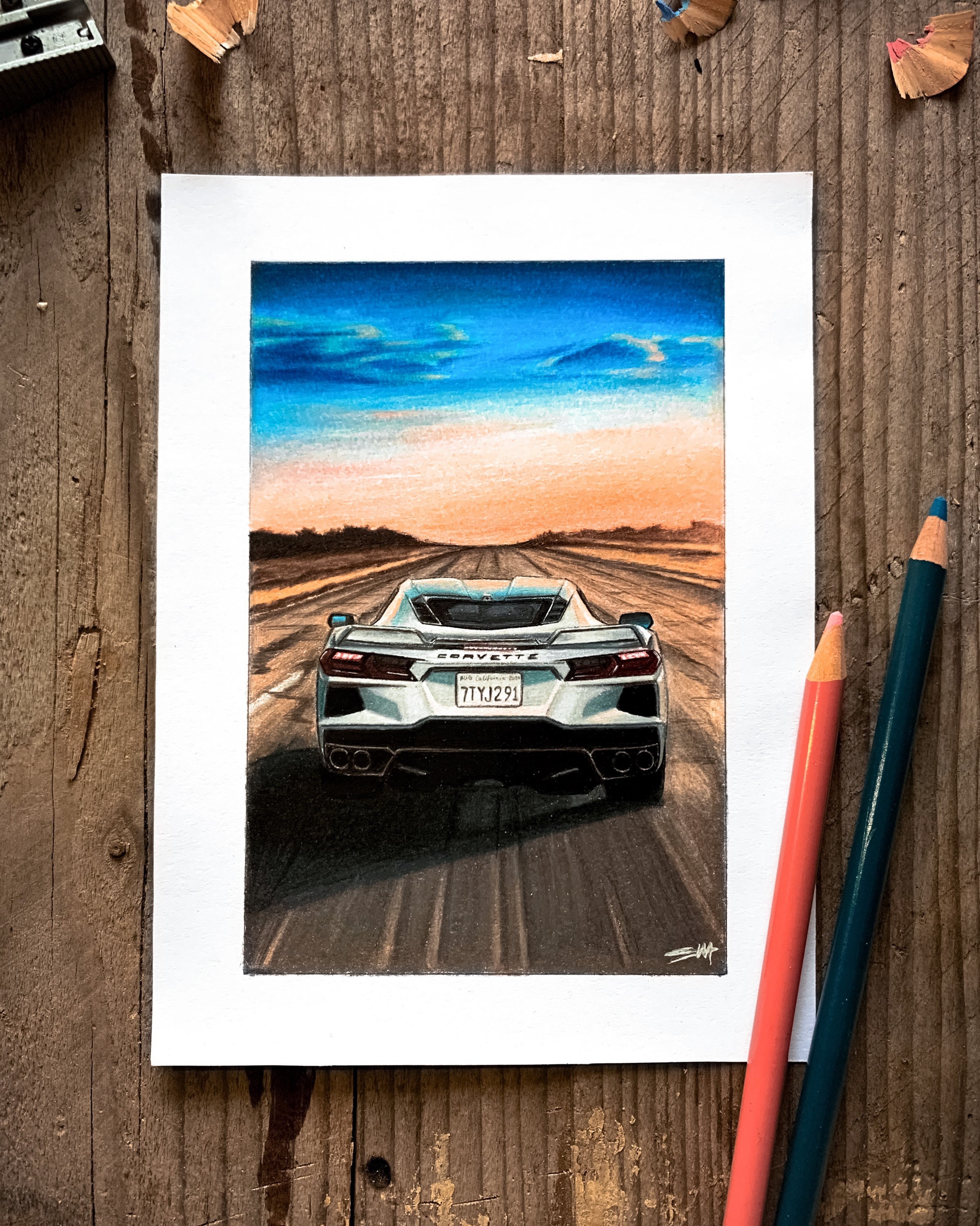 Car Drawing Commission Custom Sketch, Custom Car Artwork Drawing From ...