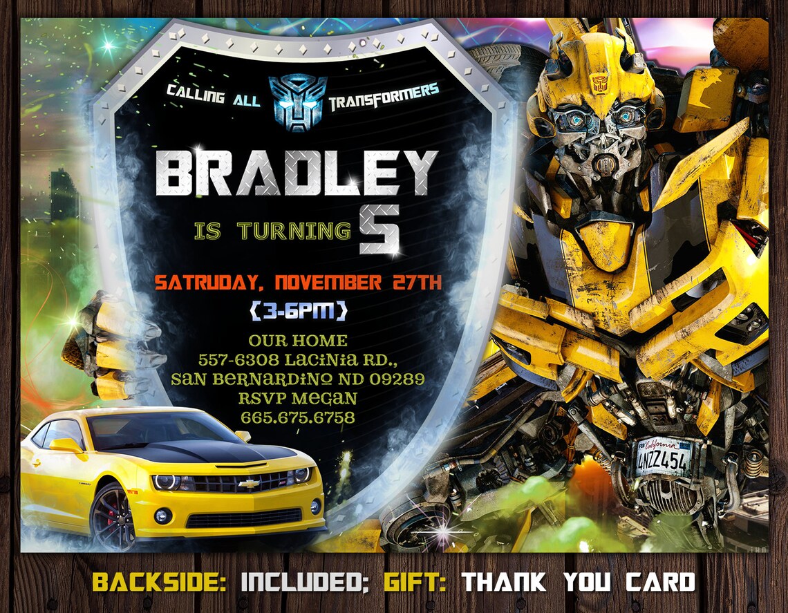 Transformers invitation Transformers birthday invitation | Etsy