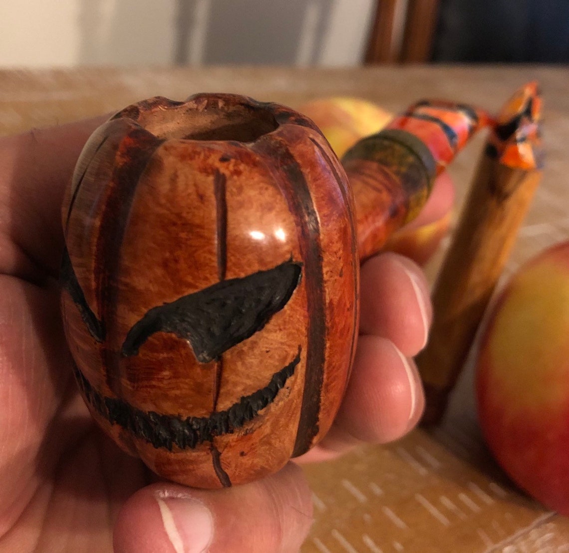 Scary Halloween Pipe Briar Scary Halloween Jack-o-lantern - Etsy