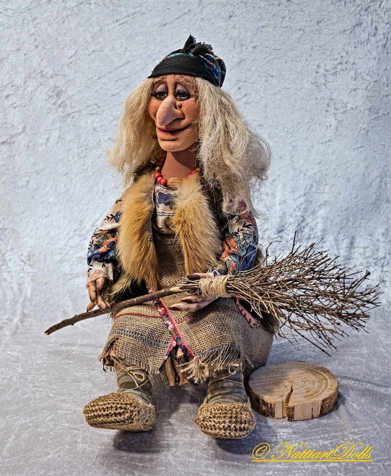 Housewarming Gift Art Doll Baba Yaga With Cat Witch Fairy - Etsy
