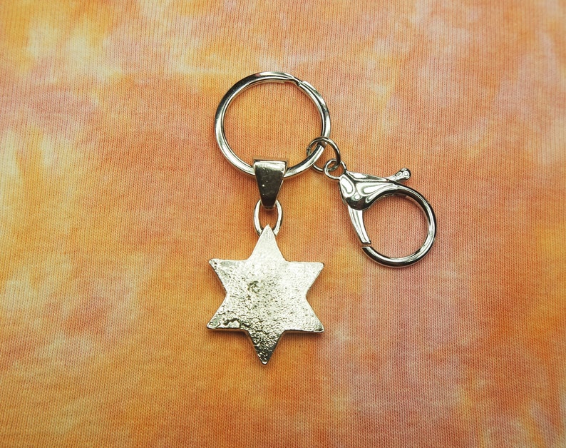 Messianic Star, Cross in Star of David Keychain With Large Clasp and ...