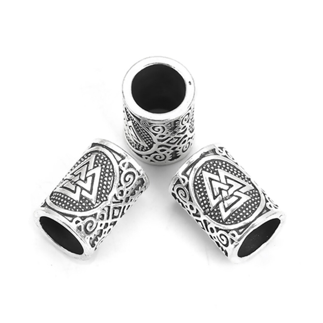 Valknut Beads, Big Hole Viking Beads for Beards, Bracelet, Necklace ...