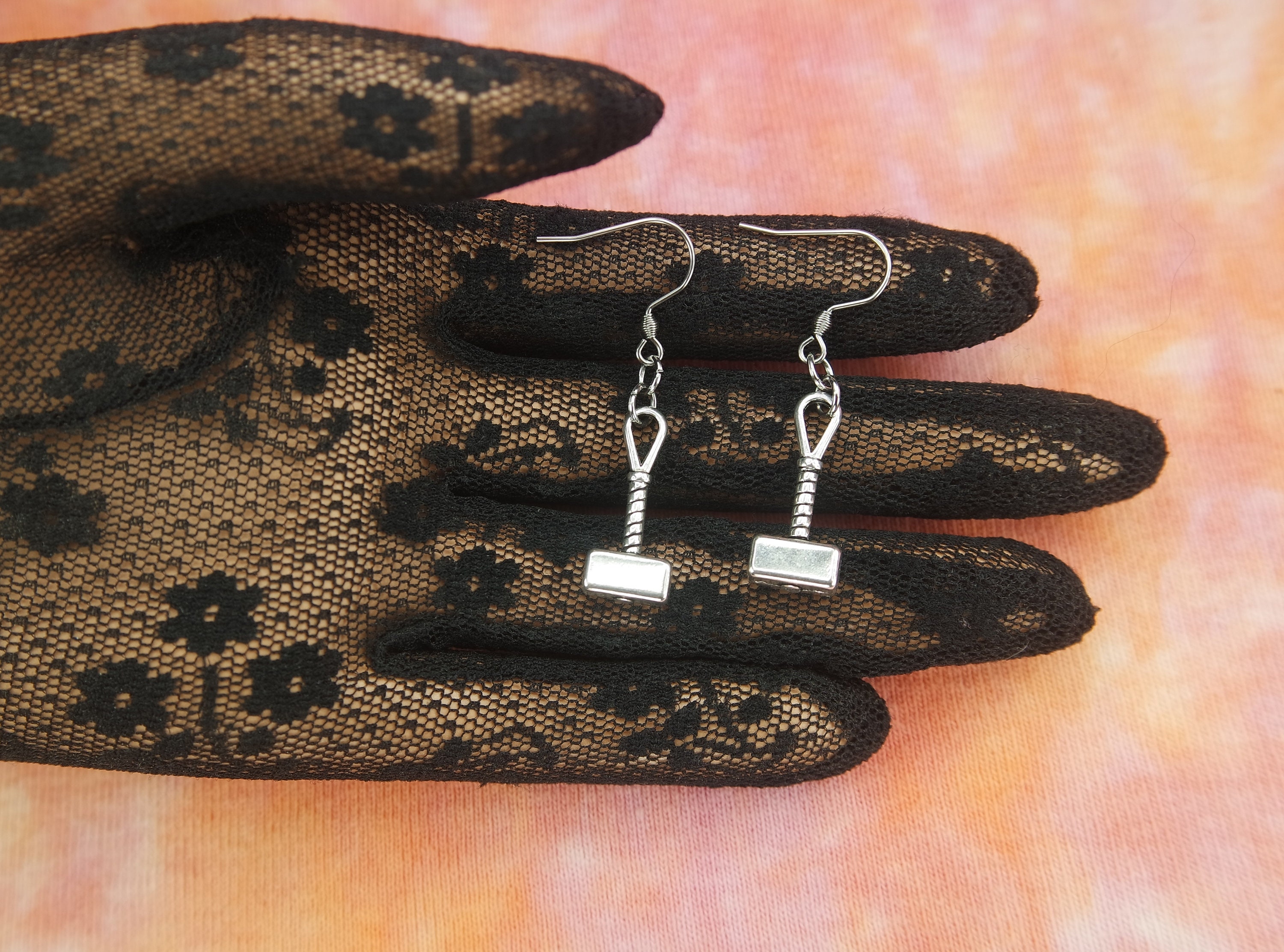 Thor's Hammer Earrings, 3D Mjolnir, Hypo Allergenic Earwires, Viking ...