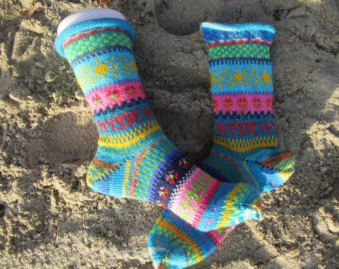 Colorful Socks Hygge Size. 38/39 - Knitted Socks in Nordic Fair Isle ...