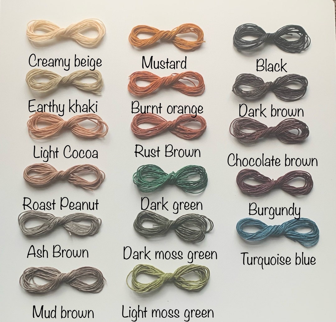 15 Metres 1mm/ 0.8mm Waxed Polyester Cord Macrame Jewellery. Thai Cord ...