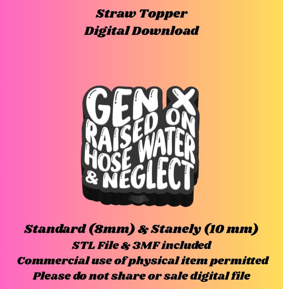 Gen X 8 Mm & 10 Mm Straw Topper - 3D Print Digital File - Etsy