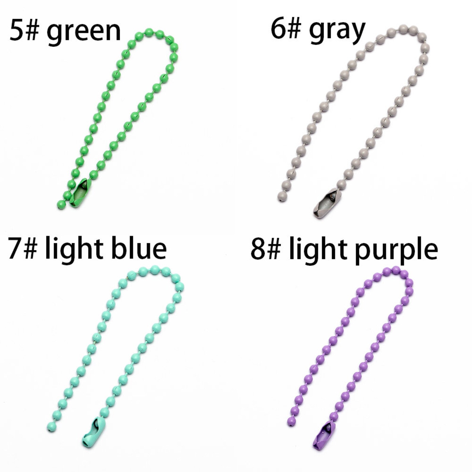 2.4mm 12cm Length Colorful Ball Bead Chains Fits Keyring/key - Etsy