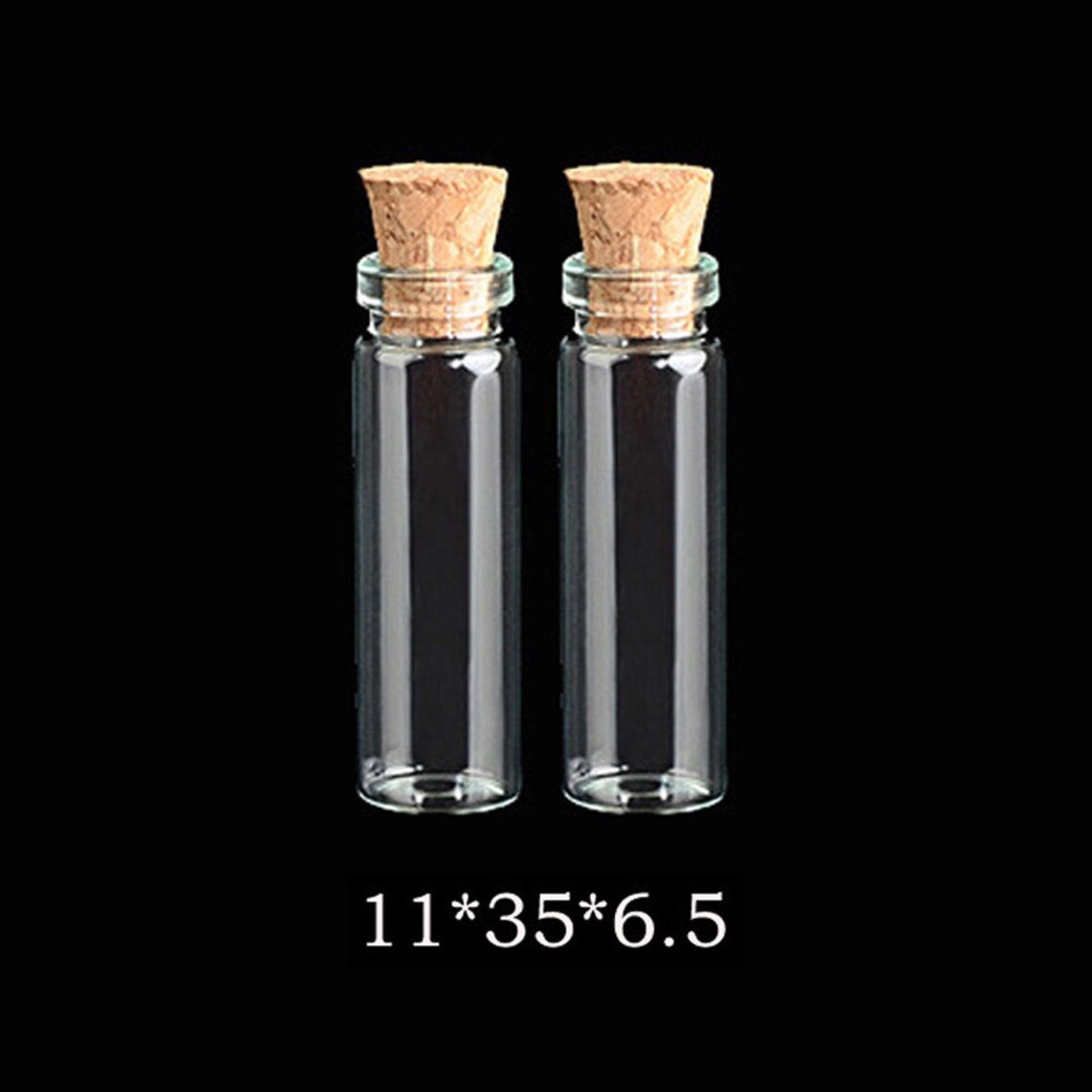 10pcs Transparent Mini Empty Glass Bottles With Cork Wishing Message ...