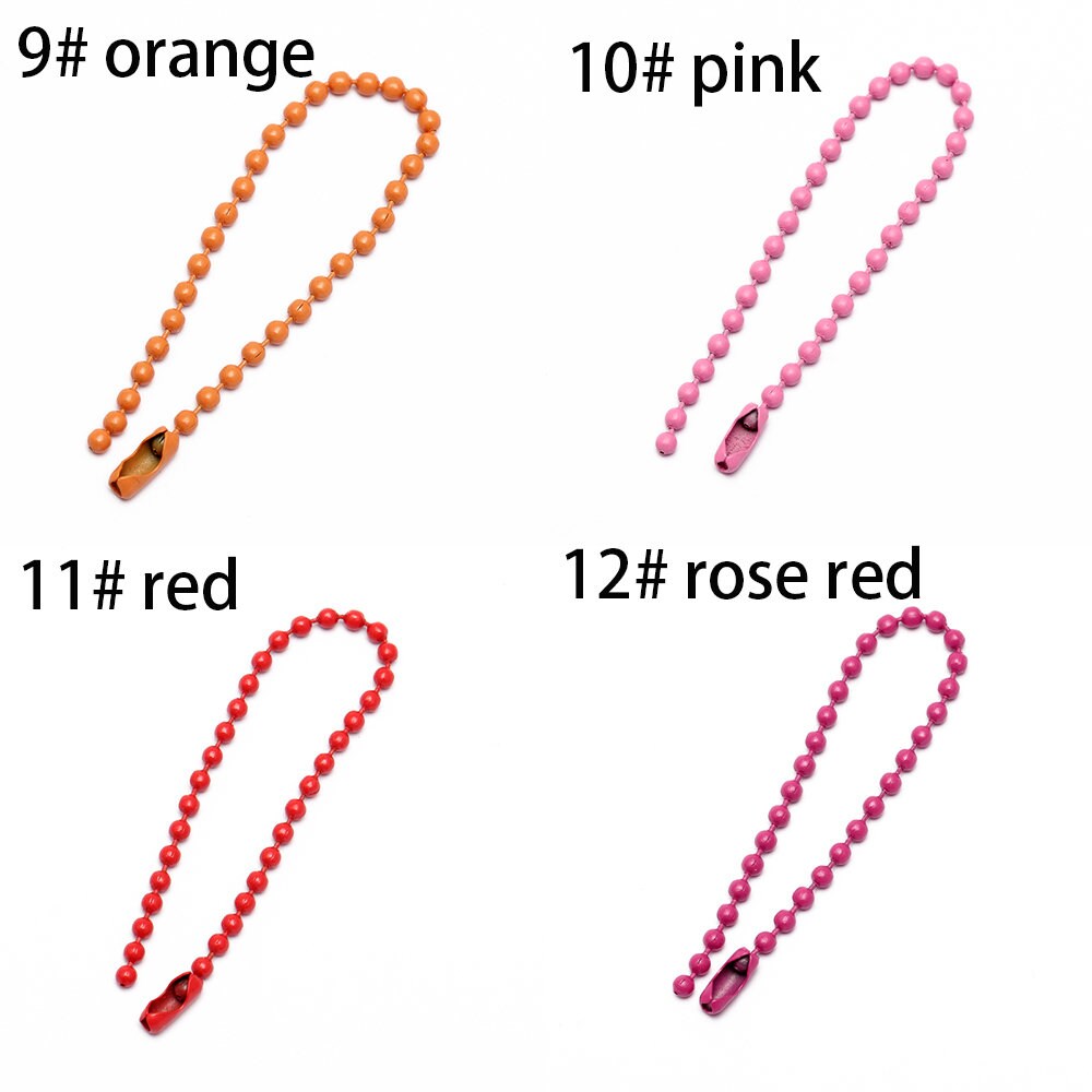 2.4mm 12cm Length Colorful Ball Bead Chains Fits Keyring/key - Etsy