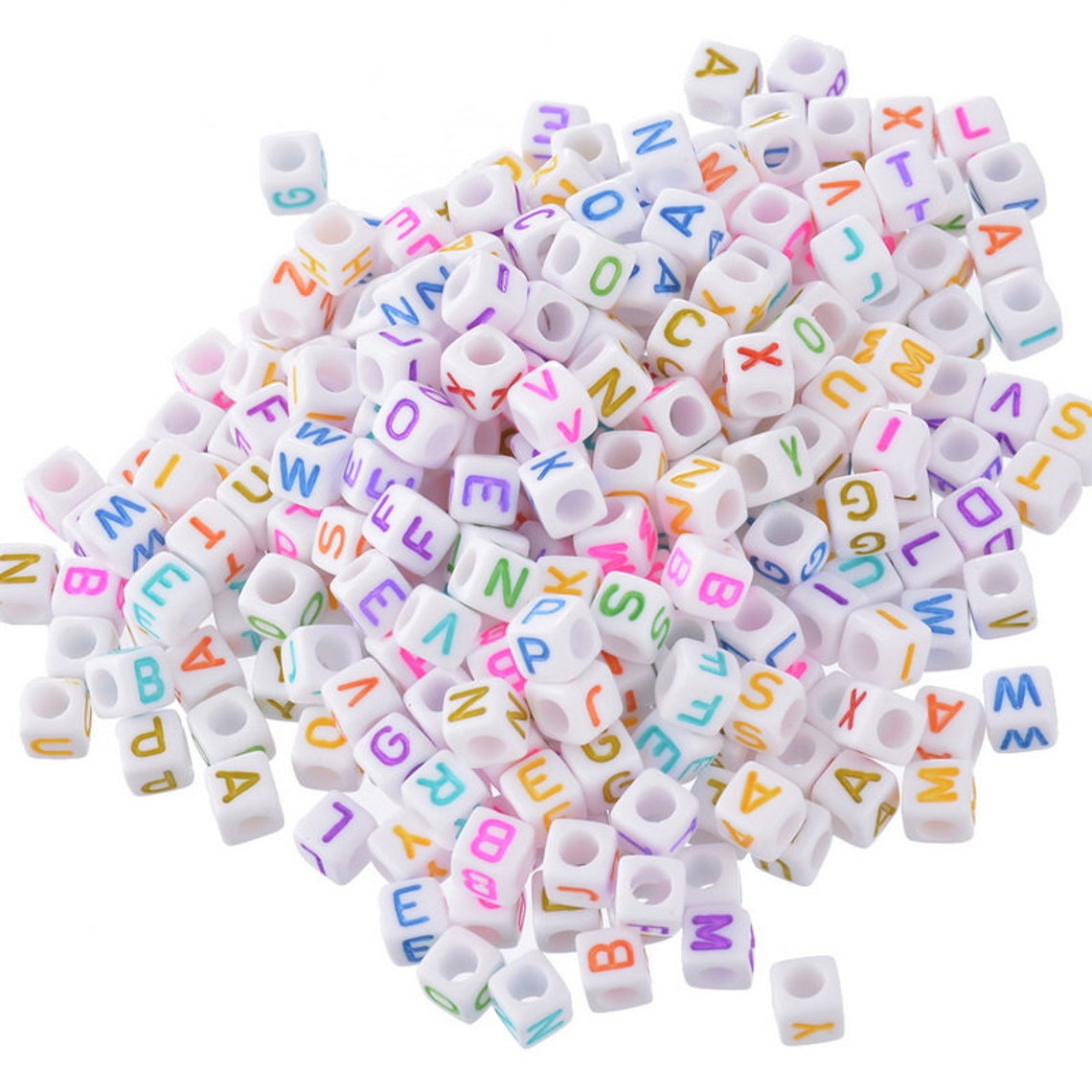 Beads 2000PCS 7mmx7mm Random Mixed Alphabet Beads Letter | Etsy