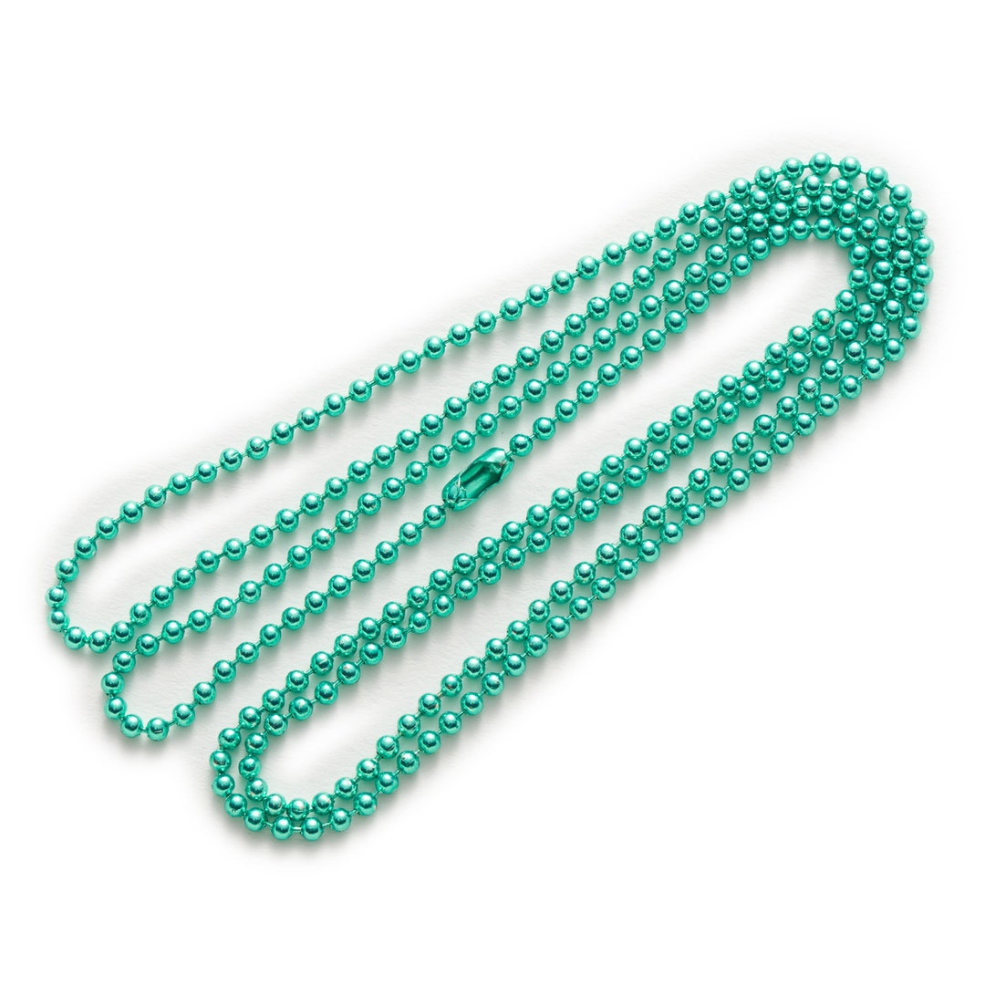 1.5MM 70cm(27") Green Color Fashion Metal Chain Necklace Ball Chain ...