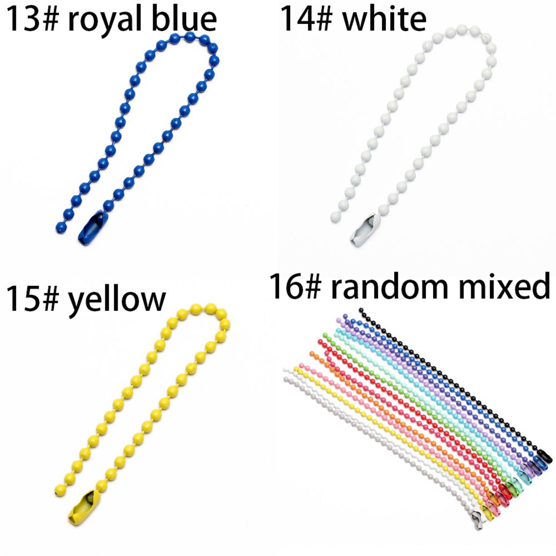 2.4mm 12cm Length Colorful Ball Bead Chains Fits Keyring/key - Etsy