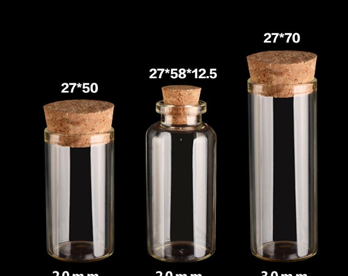 Glass,50pcs Glass Bottle,small Glass Vials,glass Charms,bottle Vial ...