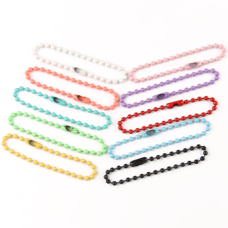 2.4mm 12cm Length Colorful Ball Bead Chains Fits Keyring/key - Etsy
