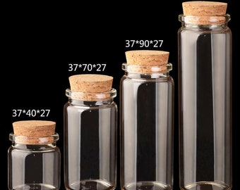 Bottlesglass Bottles 10pcs 40ml Clear Glass Bottles With Corks,glass ...