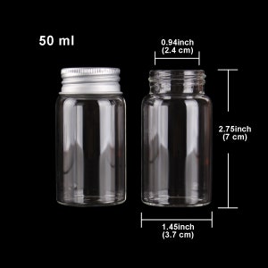 Mini Glass Bottles Jewelry Packing Cute Bottles Aluminum Cover Screw ...