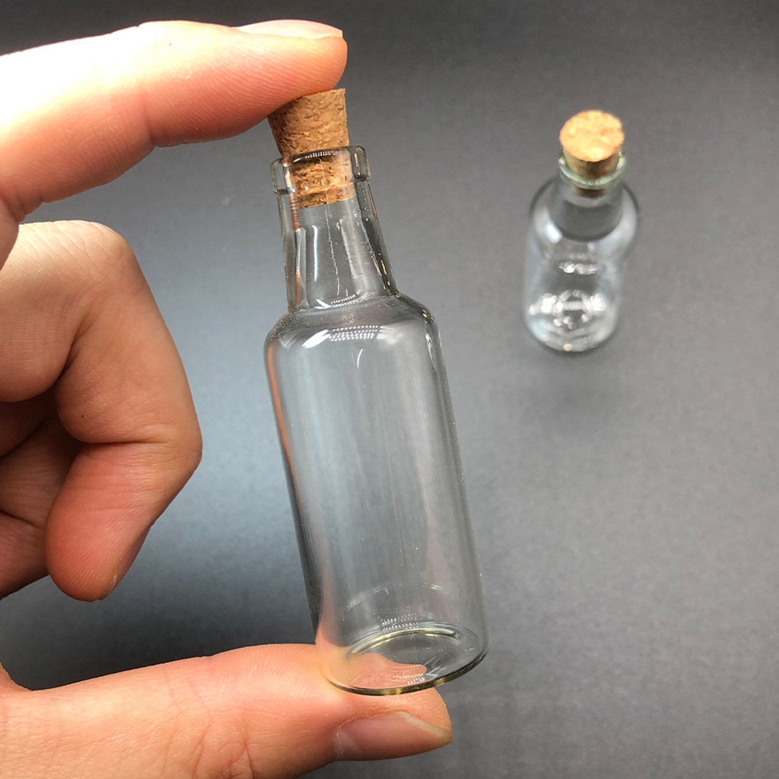 15ml 24x70x8mm Transparent Mini Empty Glass Bottles With Cork Wishing ...