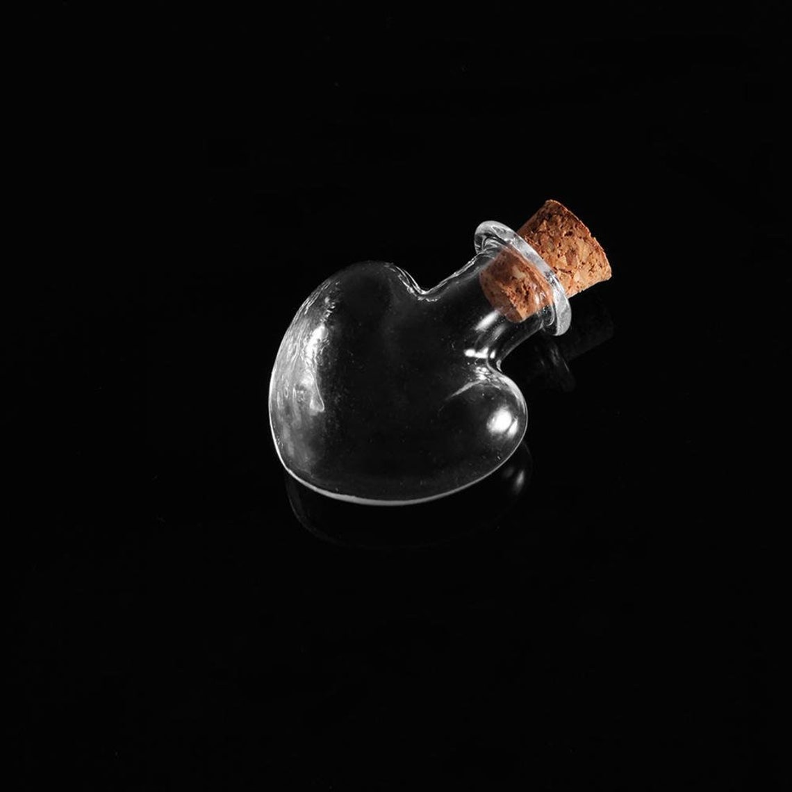 10 PCS Heart Love Glass Mini Bottles Pendants Small Diy | Etsy