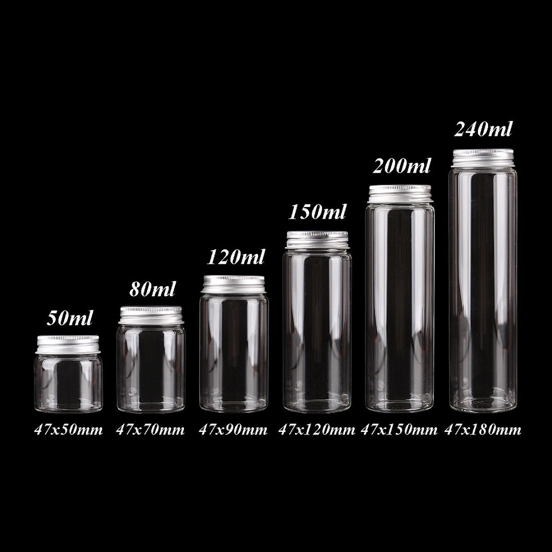 Mini Glass Bottles Jewelry Packing Cute Bottles Aluminum Cover Screw ...