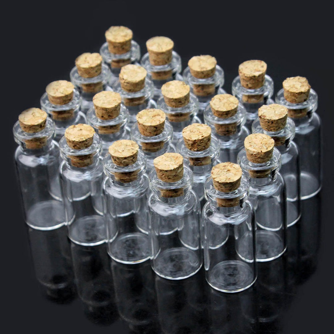 10pcs Transparent Mini Empty Glass Bottles With Cork Wishing Message ...
