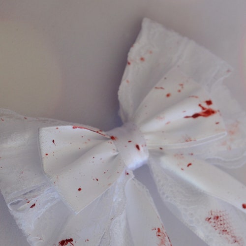 Made to Order Hair Bow Gothic Goth Black and Red Lolita | Etsy