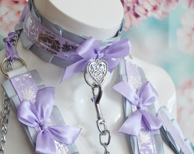 Premade Kitten Play Collar Leash Cuffs Set Meilira Bdsm Proof ...