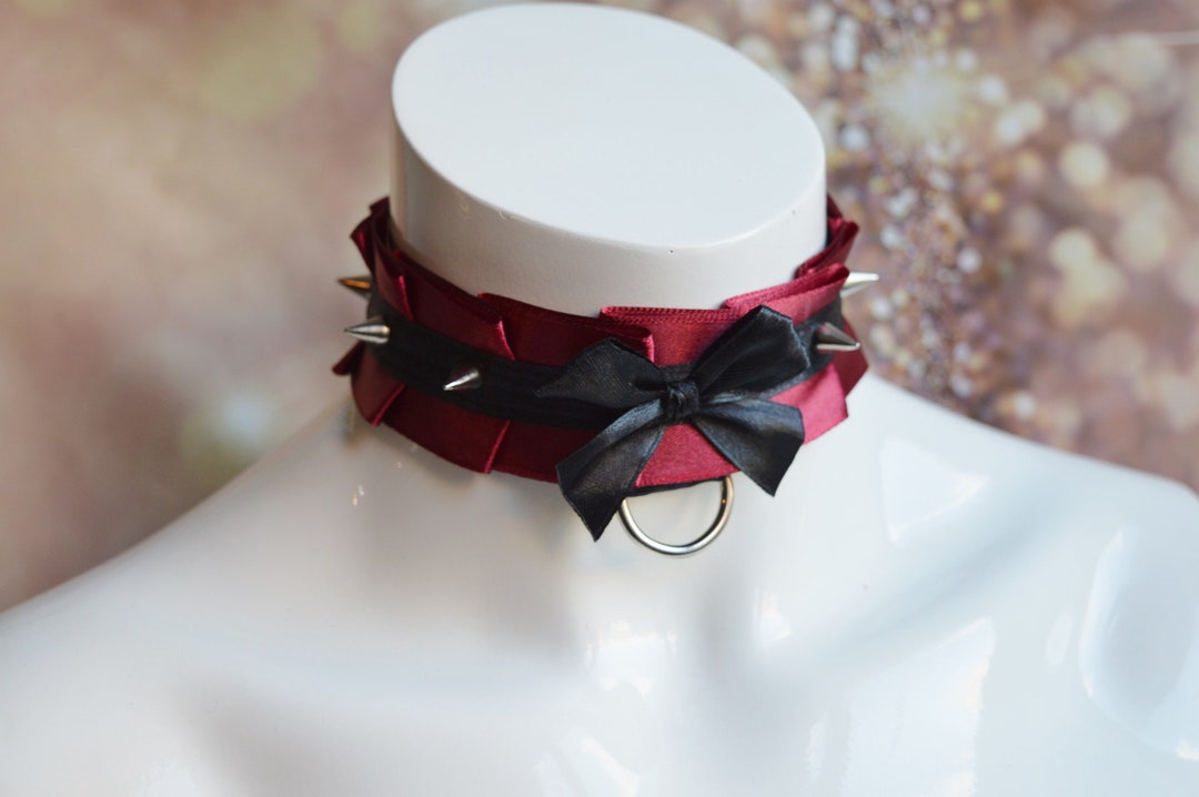 Mto - Gothic Kittenplay Collar - Werewolf Wine - BDSM Proof Goth Choker ...
