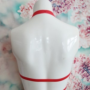 Premade Body Harness Bra Adelitta Red Elastic Bra Harness Sexy Printed ...
