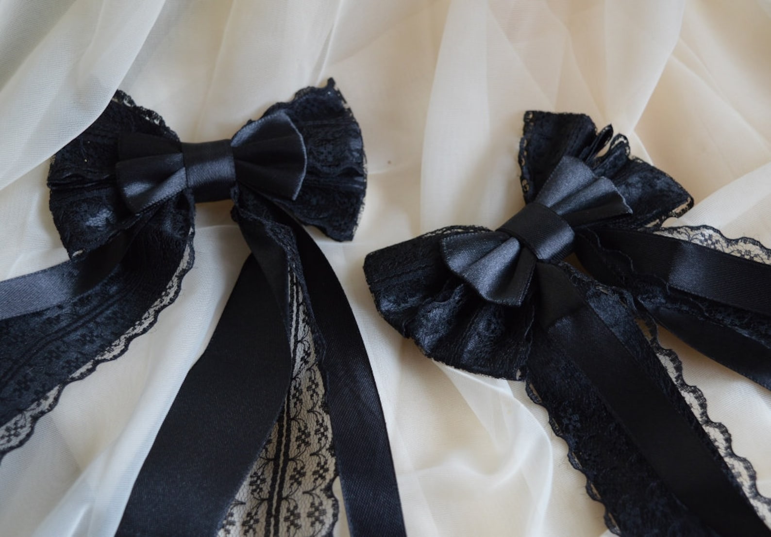 Made to Order 5 Hair Bow Dark Black Goth Gothic Dark | Etsy