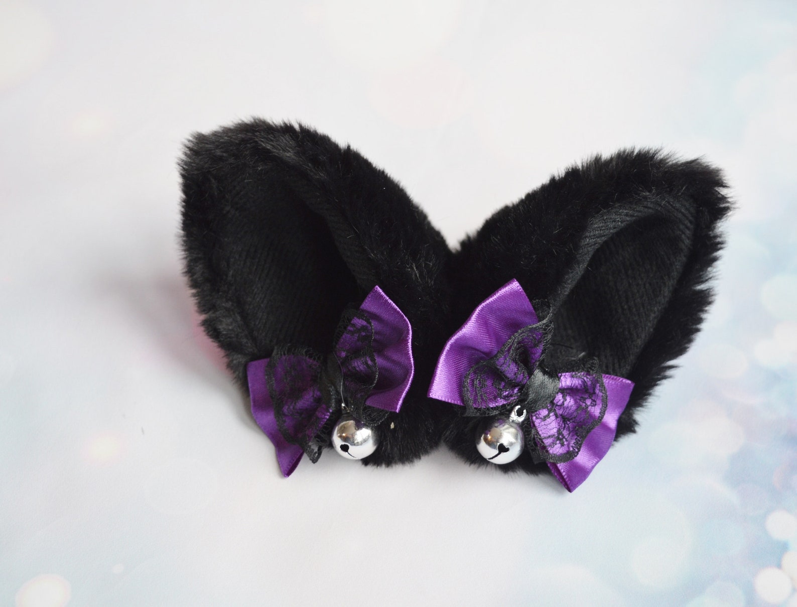 Mto Kitten Play Clip on Cat Ears With Ribbon Bows and Bell | Etsy