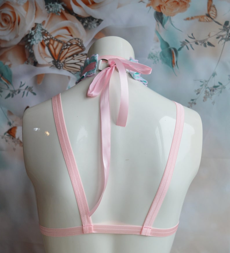 Mto - Body Harness Bra With Collar - Venariael - Pastel Elastic Bra ...