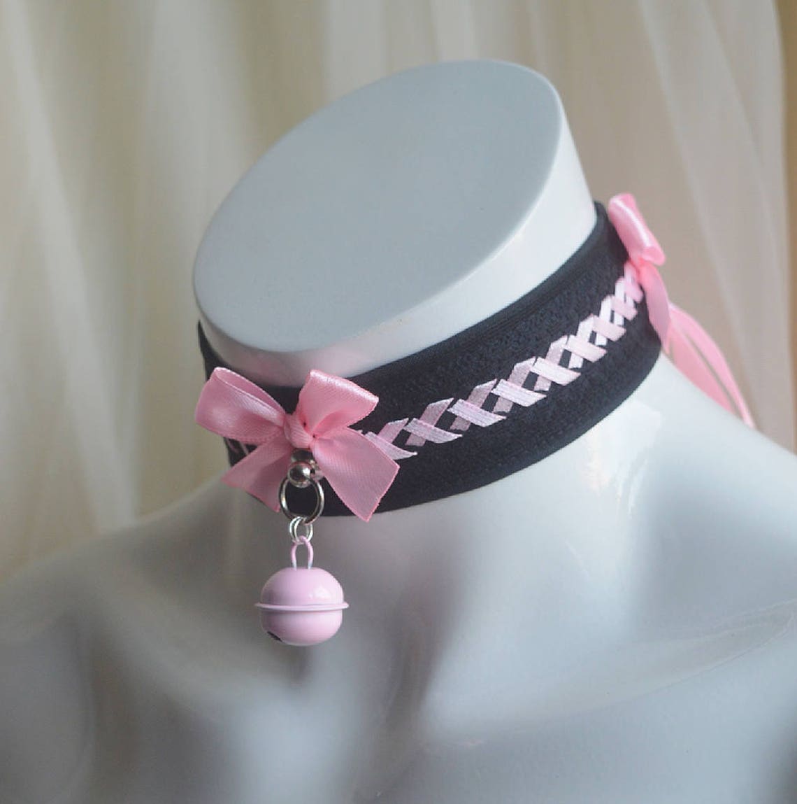 Made to Order Kitten Play Collar Bit of Pink Black and - Etsy